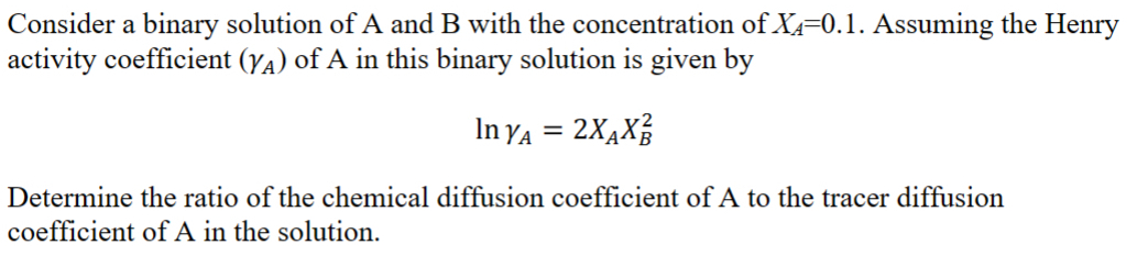 Solved Consider a binary solution of A and B ﻿with the | Chegg.com