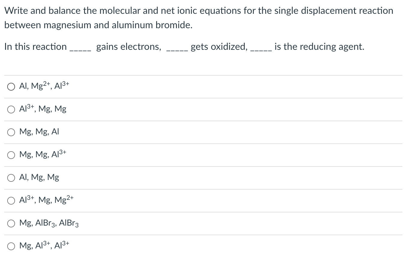 Solved Write and balance the molecular and net ionic | Chegg.com