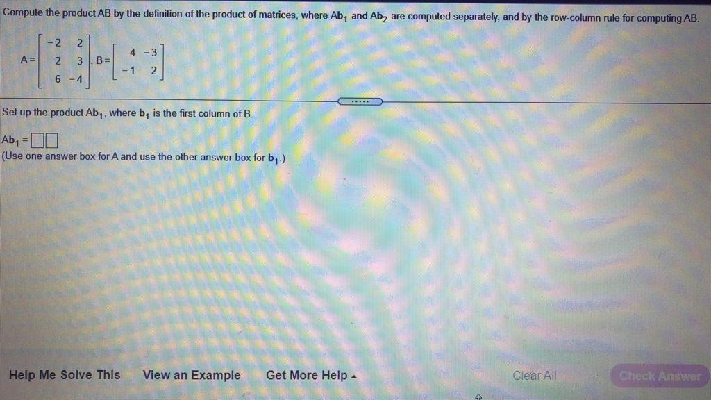Solved Compute the product AB by the definition of the | Chegg.com