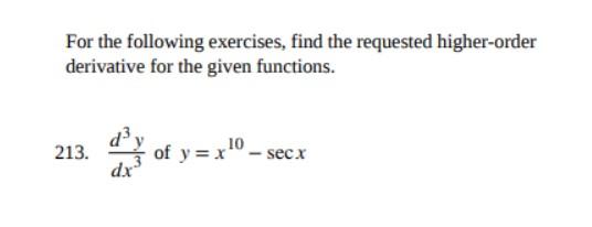 Solved For the following exercises, find the requested | Chegg.com