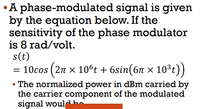 Solved A phase-modulated signal is given by the equation | Chegg.com