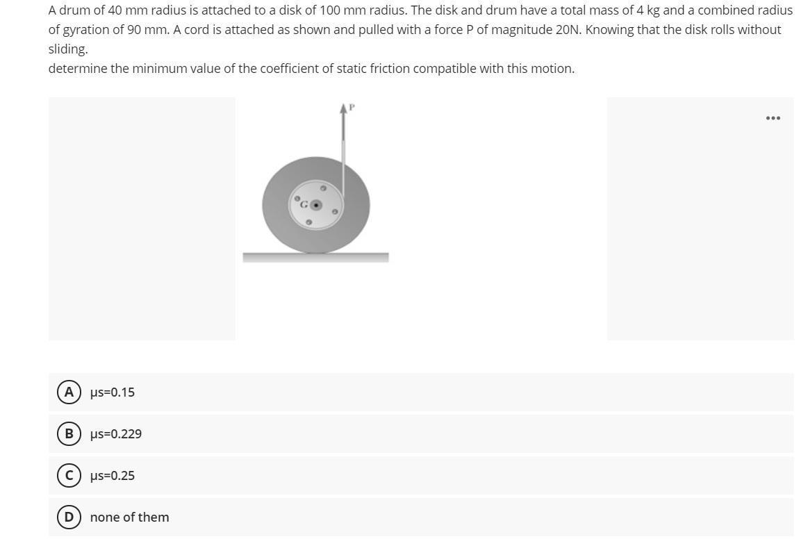 Solved A drum of 40 mm radius is attached to a disk of 100 | Chegg.com