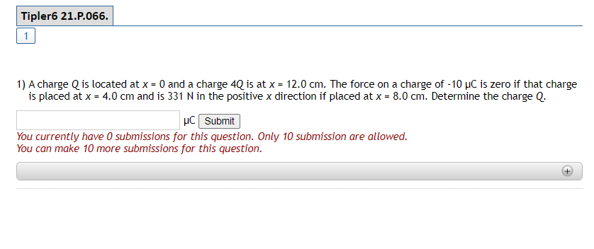Solved 1) A charge Q is located at x=0 and a charge 4Q is at | Chegg.com