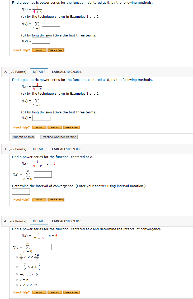 Solved Find a geometric power series for the function, | Chegg.com
