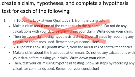 Solved create a claim, hypotheses, and complete a hypothesis | Chegg.com
