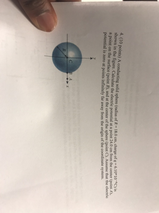 Solved A conducting solid sphere (radius of R = 18.0 cm, | Chegg.com