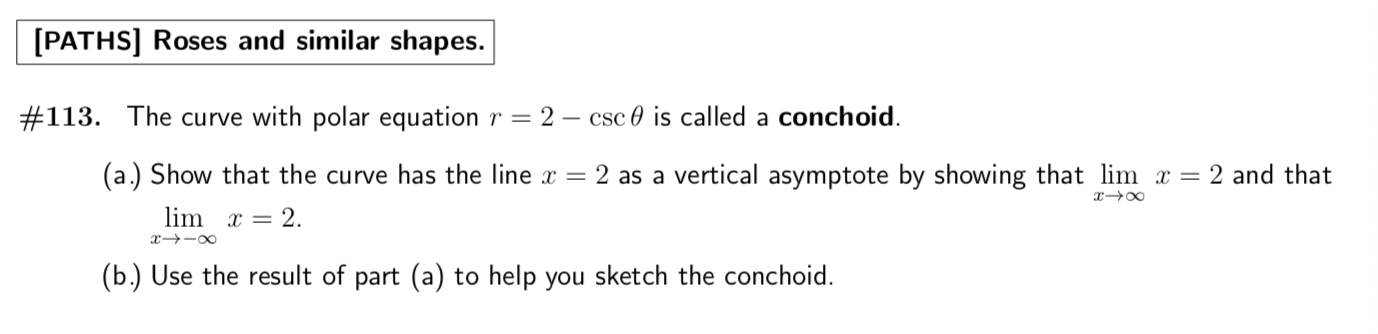 Solved | [PATHS] Roses and similar shapes. #113. The curve | Chegg.com