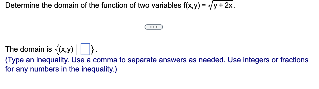 Solved Determine the domain of the function of two variables | Chegg.com