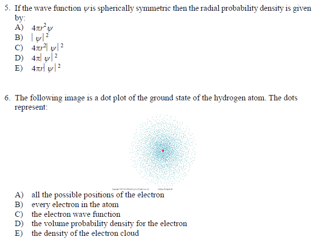 Solved: 5. If The Wave Function Y Is Spherically Symmetric... | Chegg.com