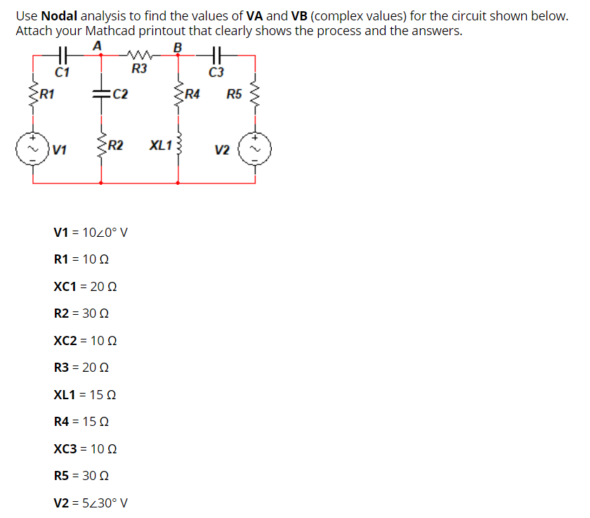 Solved Use Nodal analysis to find the values of VA and VB | Chegg.com