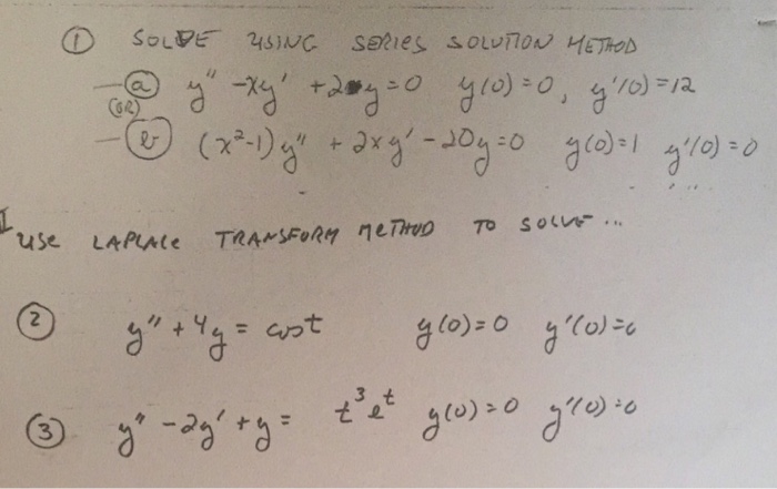 Solved SOLVE USING SERIES SOLUTION METHOD (a) y Solved SOLVE USING SERIES SOLUTION METHOD (a) y