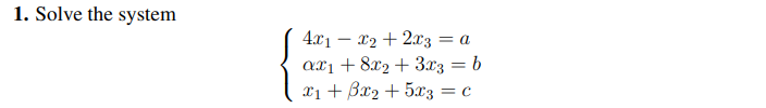 Solved Solve the system of equations by (naive) Gaussian | Chegg.com