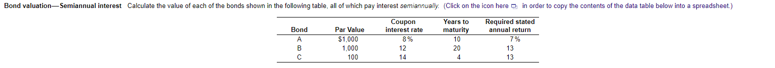 Solved \begin{tabular}{ccccc} \hline Bond & Par Value & | Chegg.com