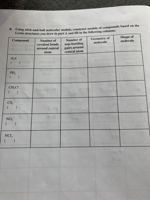 Solved sing stick-and-ball molecular models, construct | Chegg.com