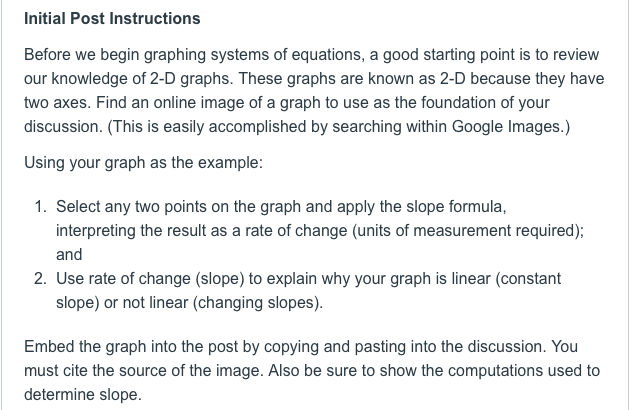 Solved Initial Post Instructions Before we begin graphing | Chegg.com