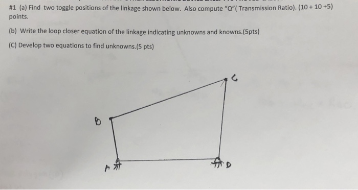 Solved #1 (a) Find two toggle positions of the linkage shown | Chegg.com