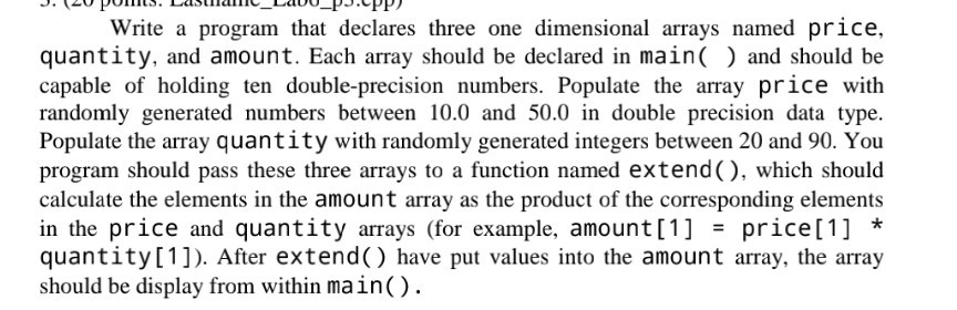 Solved Write a program that declares three one dimensional | Chegg.com | Chegg.com