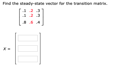 Solved Find the steady-state vector for the transition | Chegg.com