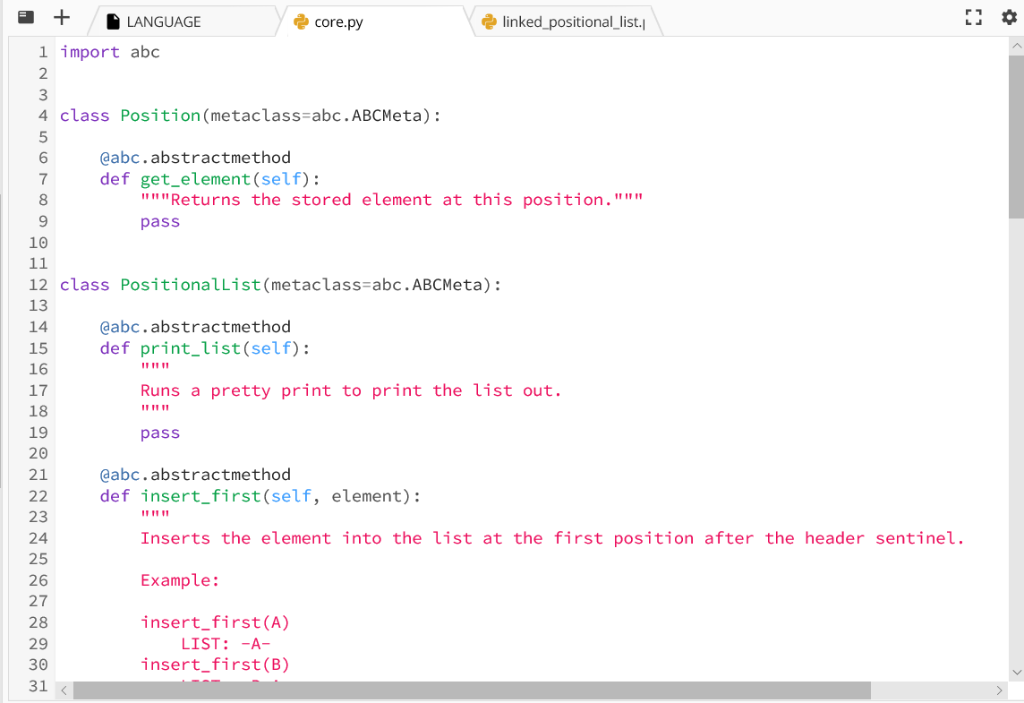 Solved Implement a Linked Positional List. The linked | Chegg.com