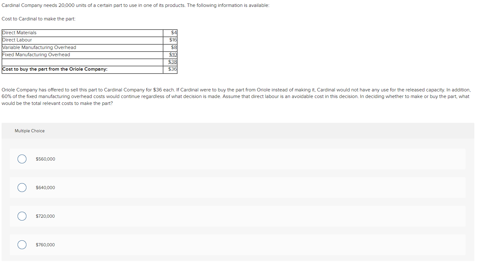 Solved Cardinal Company needs 20,000 ﻿units of a certain | Chegg.com