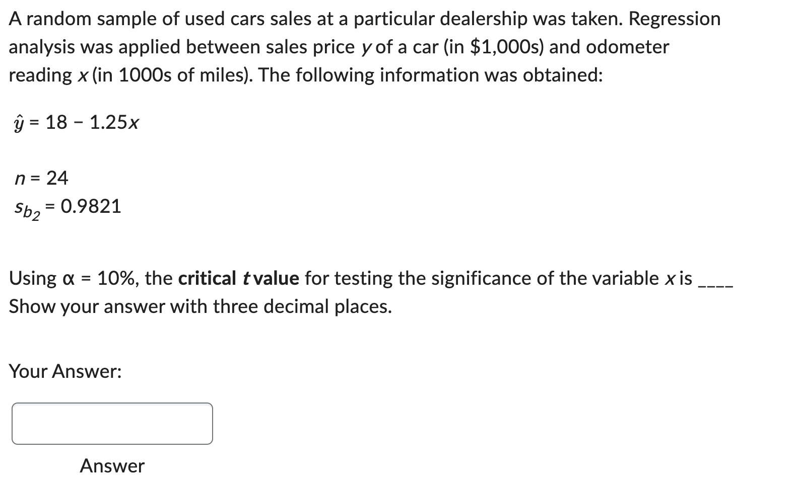 Solved A random sample of used cars sales at a particular | Chegg.com