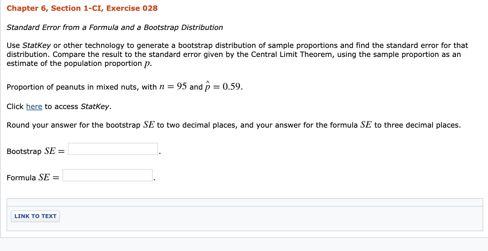 Solved Chapter 6, Section 1-CI, Exercise 028 Standard Error | Chegg.com