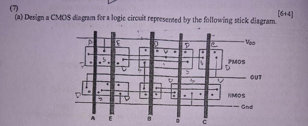 (a) Design a CMOS diagram for a logic circuit | Chegg.com
