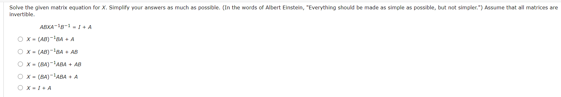Solved Solve the given matrix equation for X. Simplify your | Chegg.com