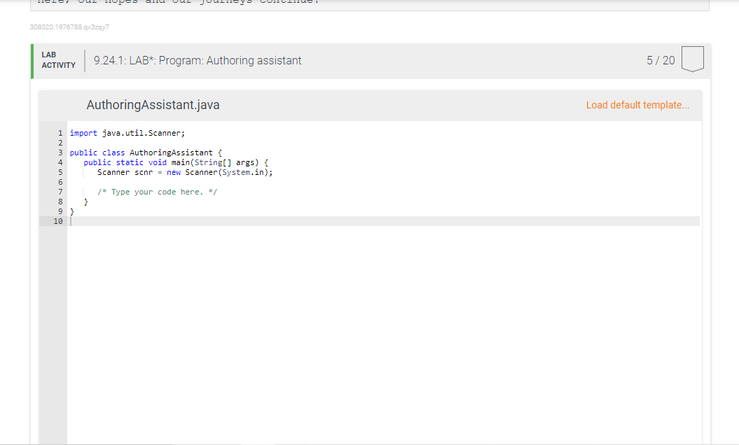 Solved 9.24 LAB*: Program: Authoring assistant (1) Prompt | Chegg.com