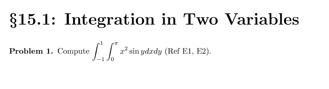 Solved §15.1: Integration in Two Variables Problem 1. | Chegg.com