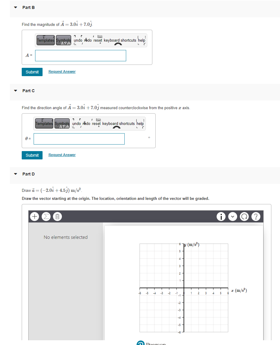 Solved Draw A=3.0i^+7.0j^. Draw the vector starting at the | Chegg.com