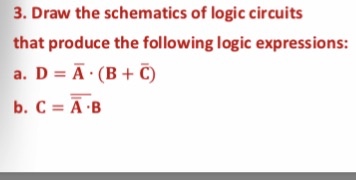 3. Draw the schematics of logic circuits that produce | Chegg.com