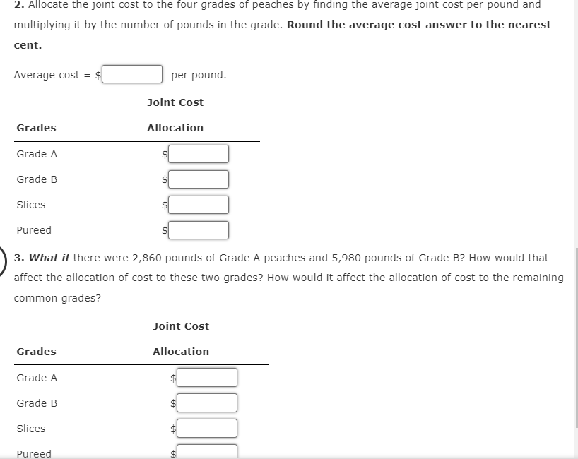 Solved Allocating Joint Costs Using the Physical Units | Chegg.com