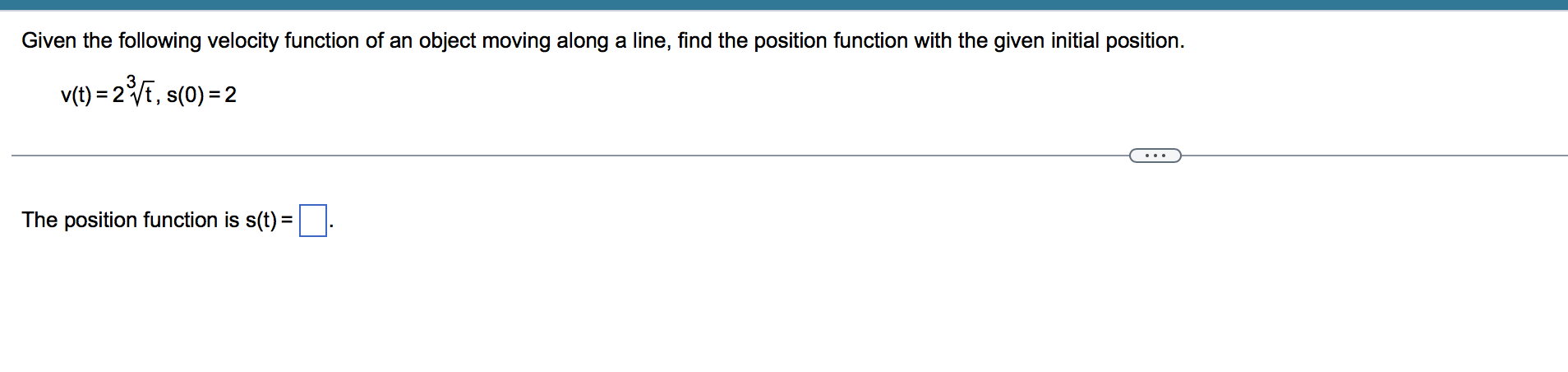 Solved Given the following velocity function of an object | Chegg.com