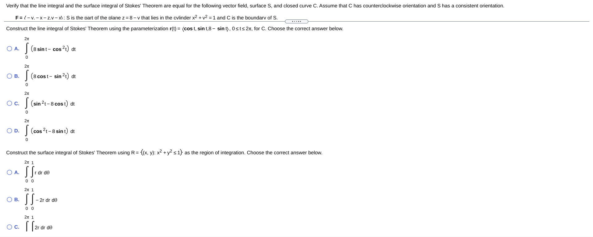 Solved Verify that the line integral and the surface | Chegg.com