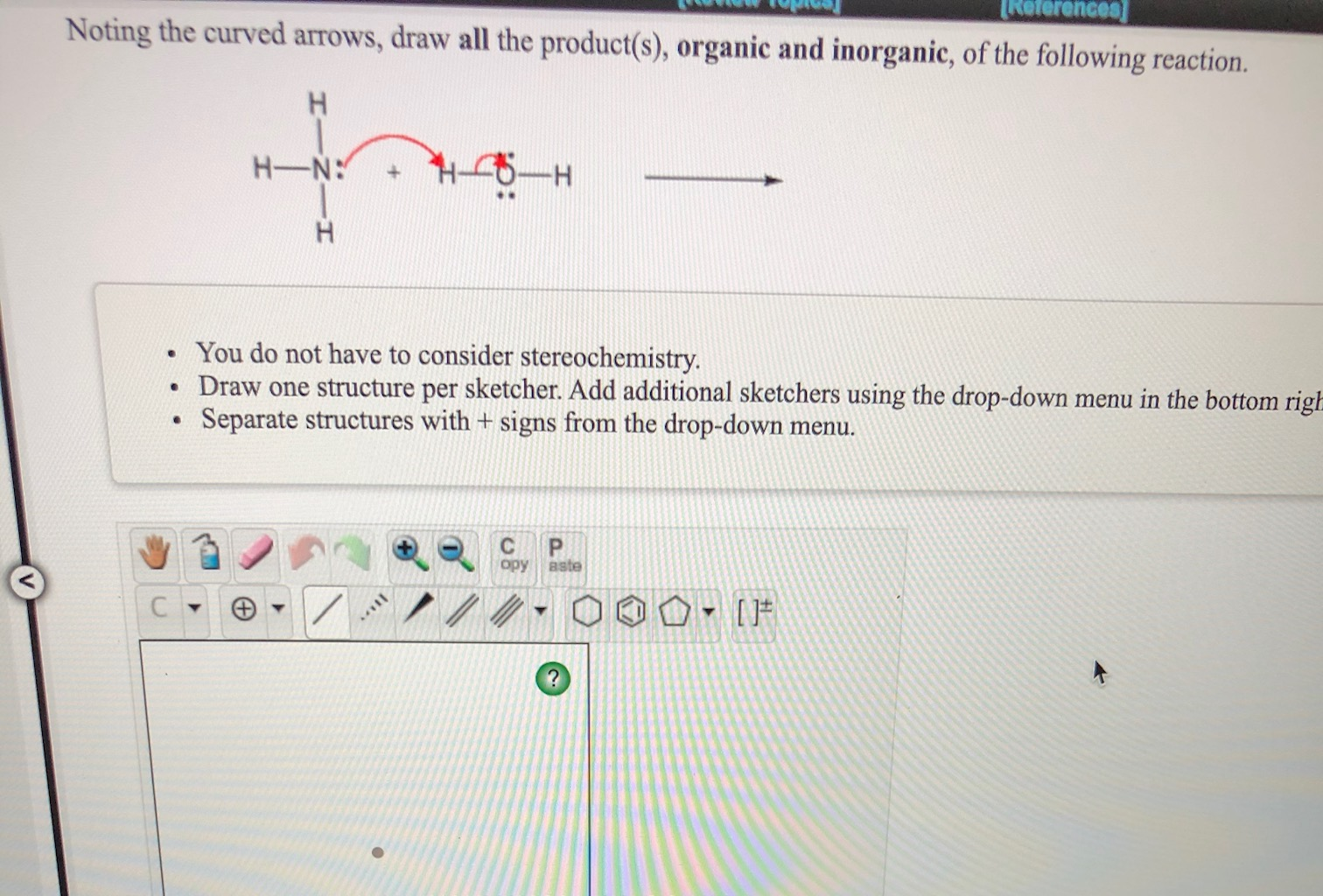 Solved References Noting the curved arrows, draw all the | Chegg.com