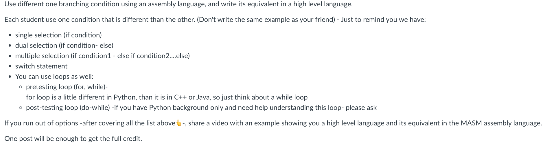 Solved Use different one branching condition using an | Chegg.com