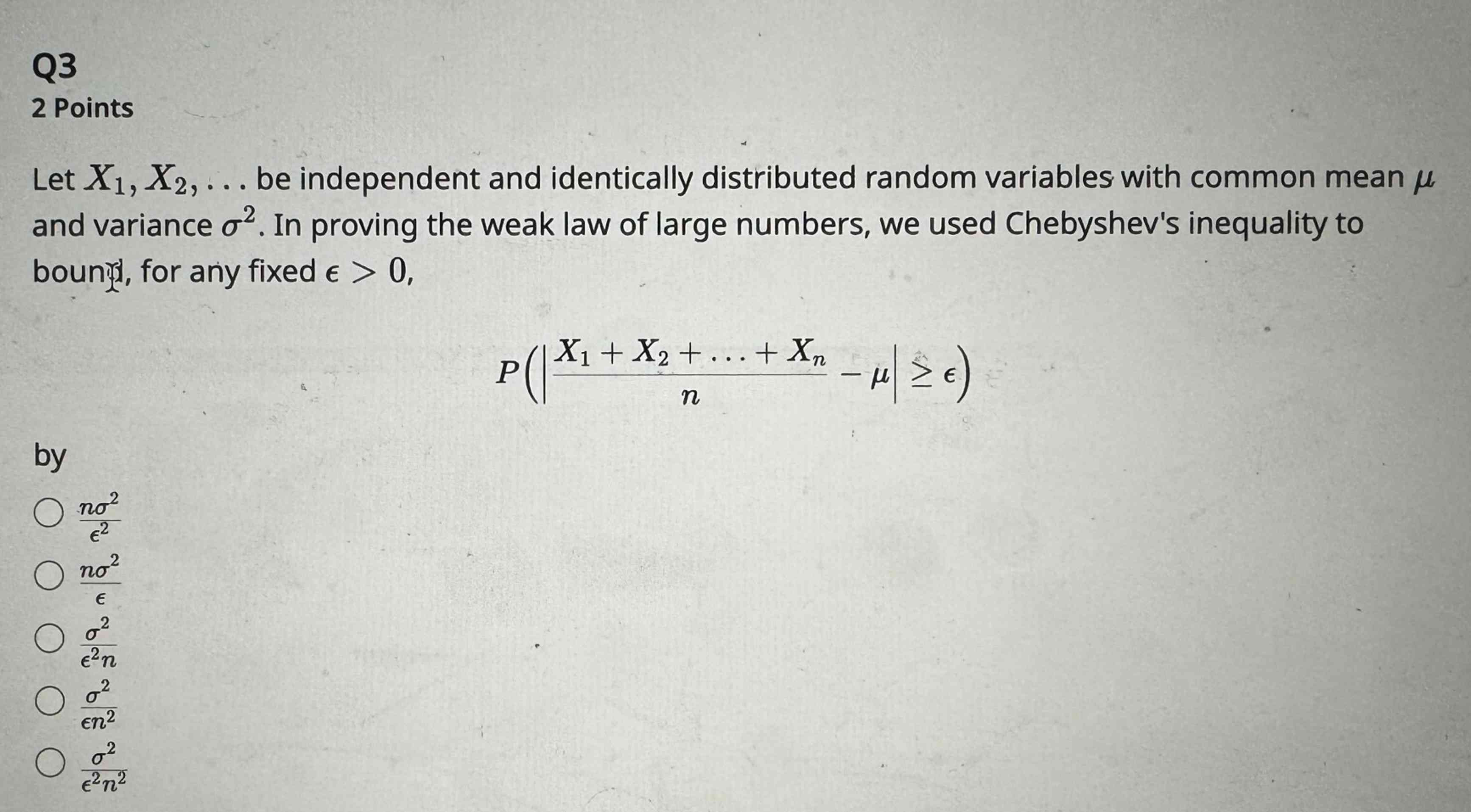 Solved Q32 ﻿PointsLet x1,x2,dots be independent and | Chegg.com