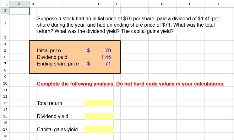 Solved Suppose A Stock Had An Initial Price Of 79 Per Chegg