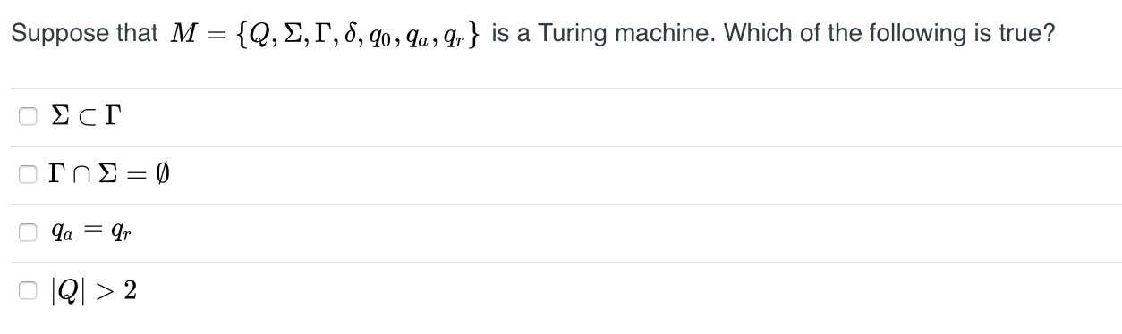 Solved Suppose that M - {Q, Σ, Γ, δ, , , q} is a Turing | Chegg.com
