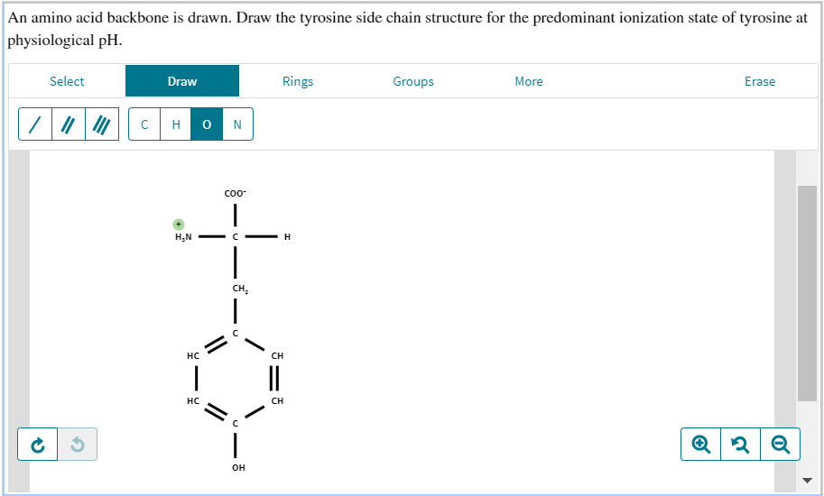 Solved An amino acid backbone is drawn. Draw the tyrosine | Chegg.com