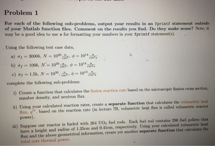 Problem 1 For Each Of The Following Sub Problems