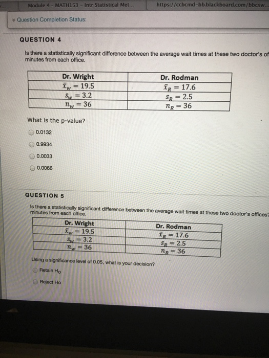 Solved Is there a statistically significant difference | Chegg.com