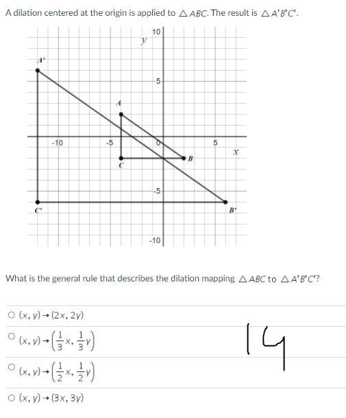 Solved Under a dilation of the point P(6,5) is P(12, 10). | Chegg.com