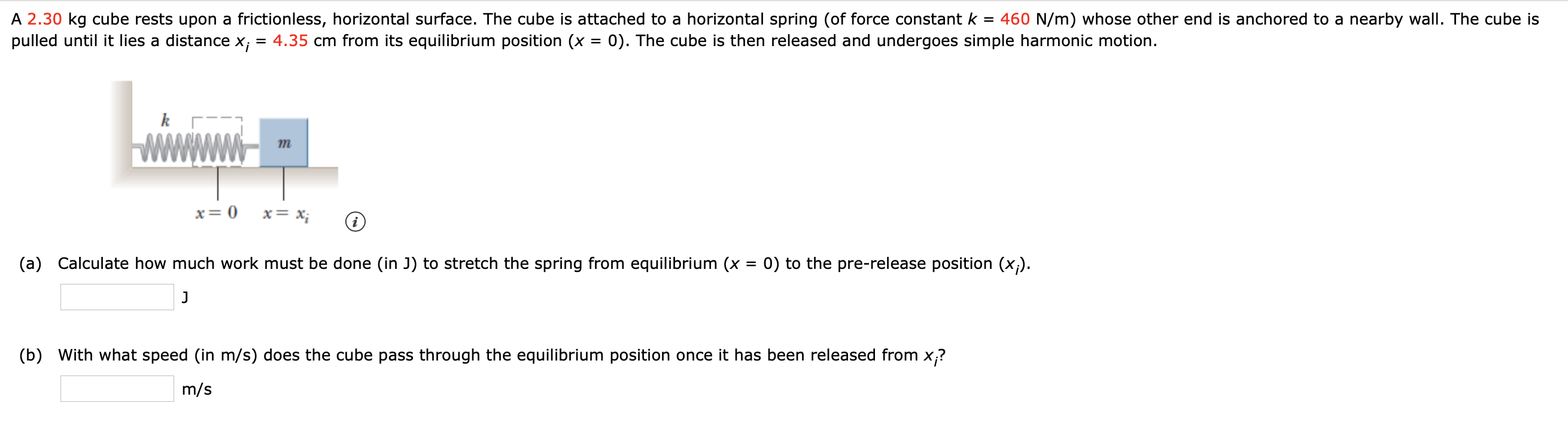 Solved A 2.30 kg cube rests upon a frictionless, horizontal | Chegg.com