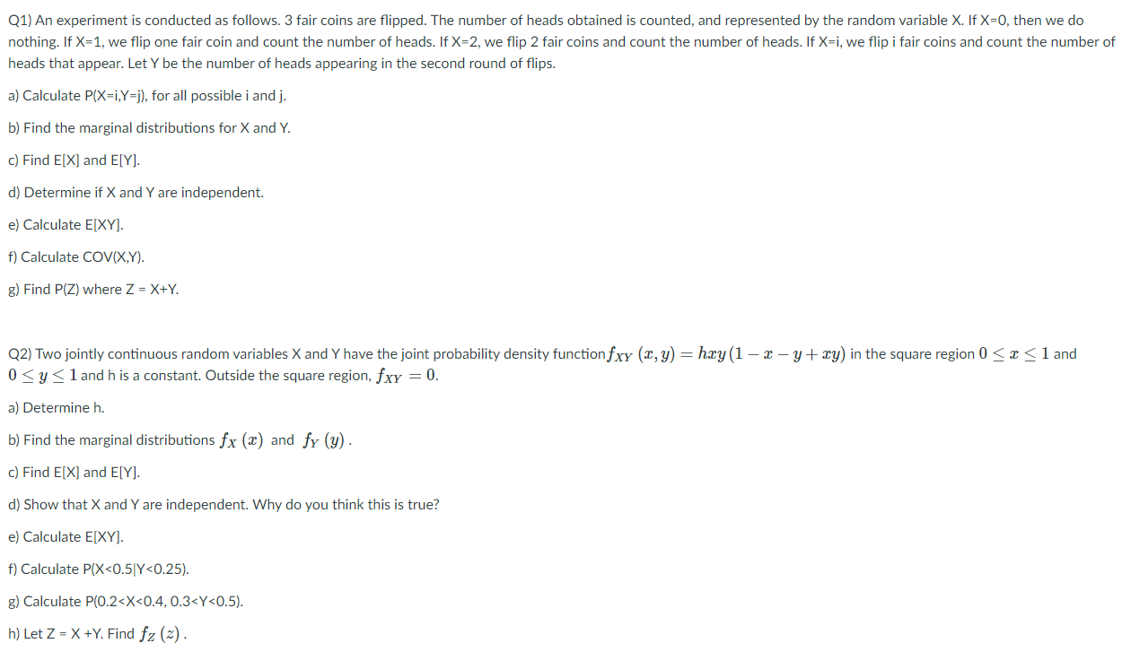 Solved Q1) An experiment is conducted as follows. 3 fair | Chegg.com