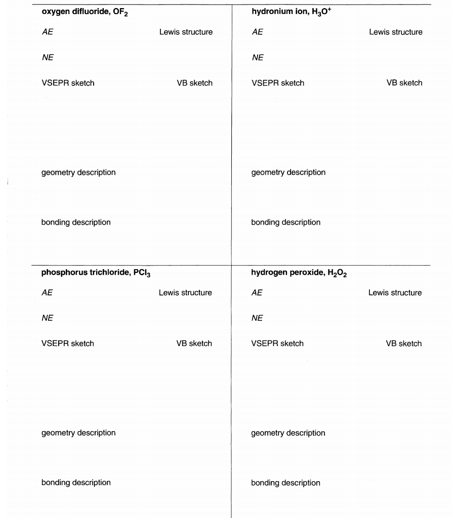 Hydrogen Peroxide Vsepr
