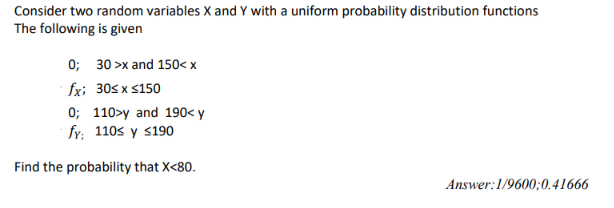 Solved Consider two random variables X and Y with a uniform | Chegg.com