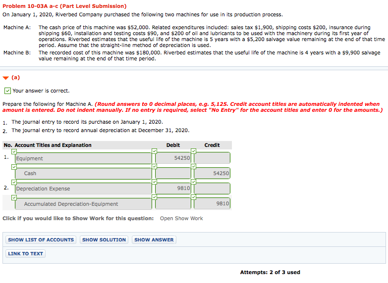 Solved Problem 10-03A a-c (Part Level Submission) On January | Chegg.com