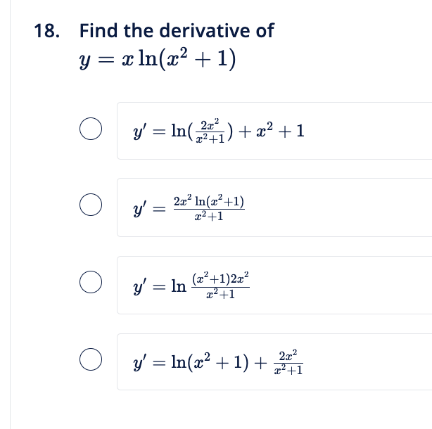 Solved Find the derivative | Chegg.com